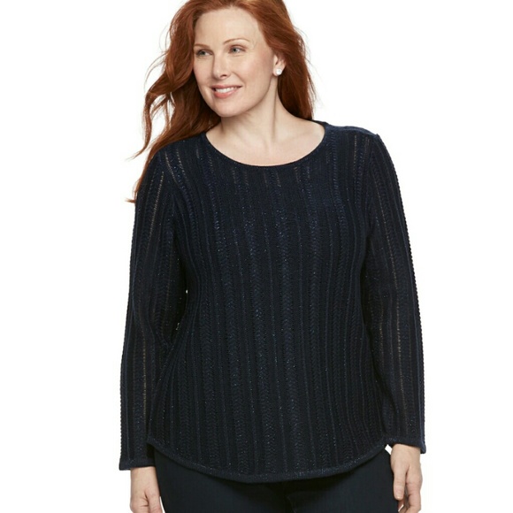 croft & barrow | Sweaters | Black Lurex Sweater Size 2x | Poshmark